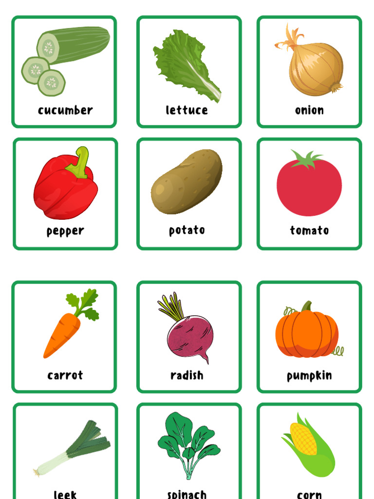 Vegetables - Flashcards | PDF