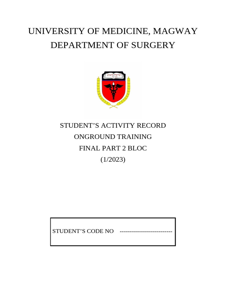 FP2 Surgery Logbook | PDF | Physical Examination | Borderline ...