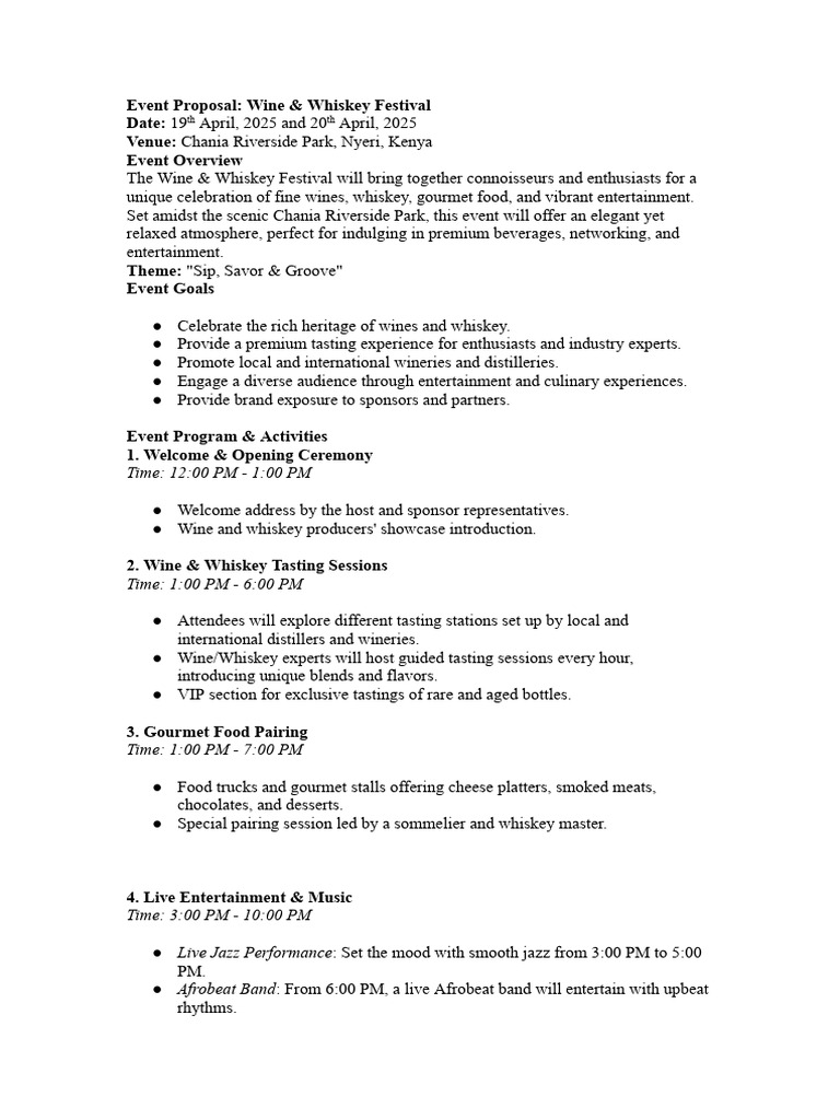 Wine & Whiskey Proposal | PDF | Whisky | Wine