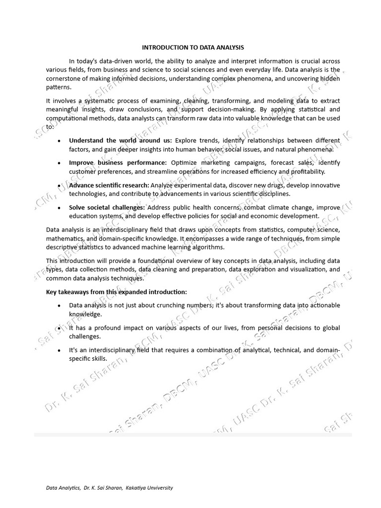 Data Analytics Unit-I | PDF | Scalability | Data Analysis