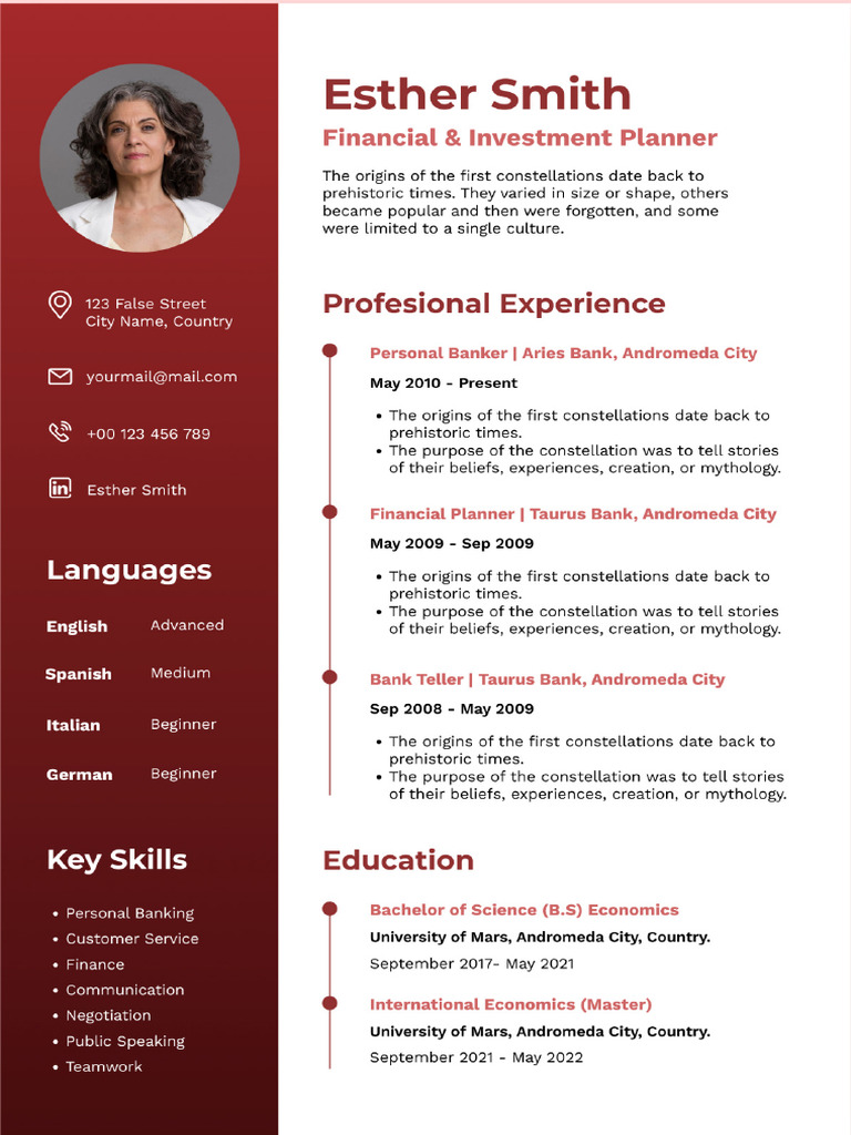 Modèle CV Esther | PDF