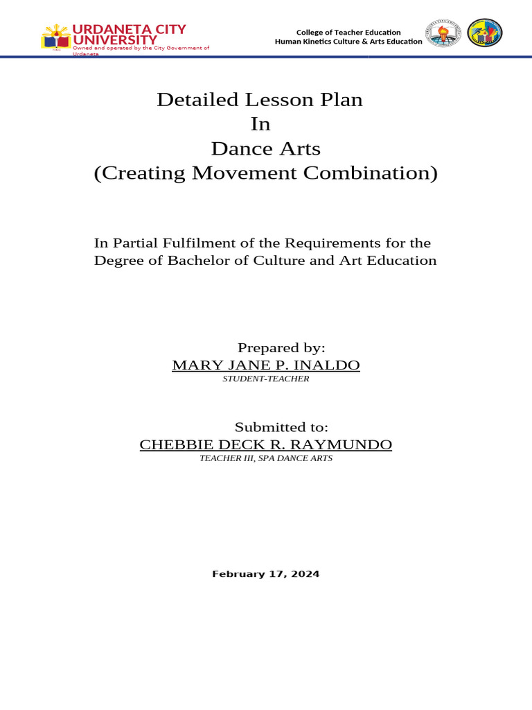 2ndDLP-INALDO-DANCE-ARTS | PDF | Dances | Lesson Plan