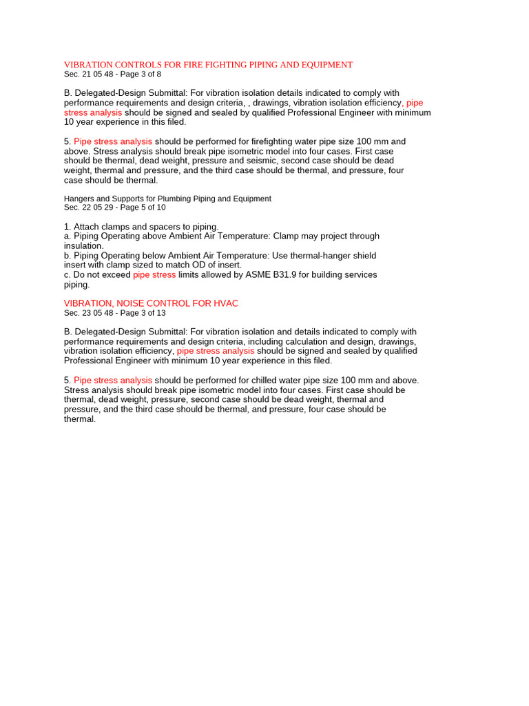Pipe Stress Analysis Specs | PDF