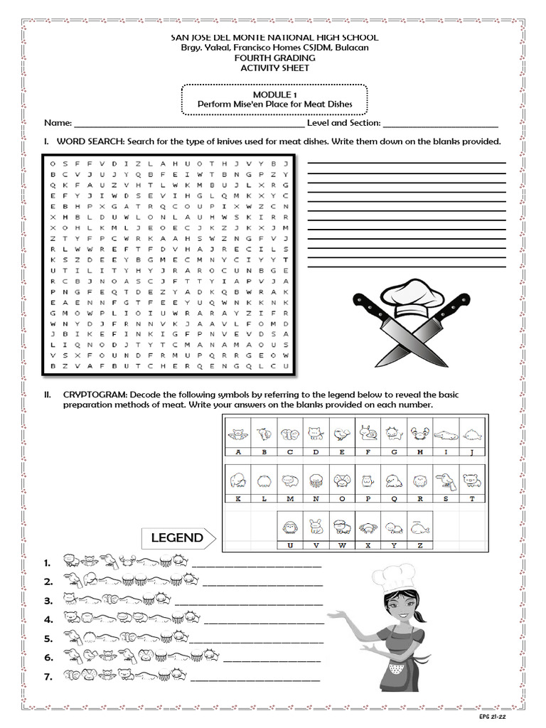 Activity-sheets_4g | PDF | Roasting | Food And Drink Preparation