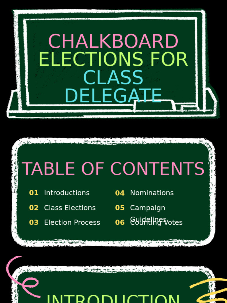 Chalkboard Elections For Class Delegate | PDF