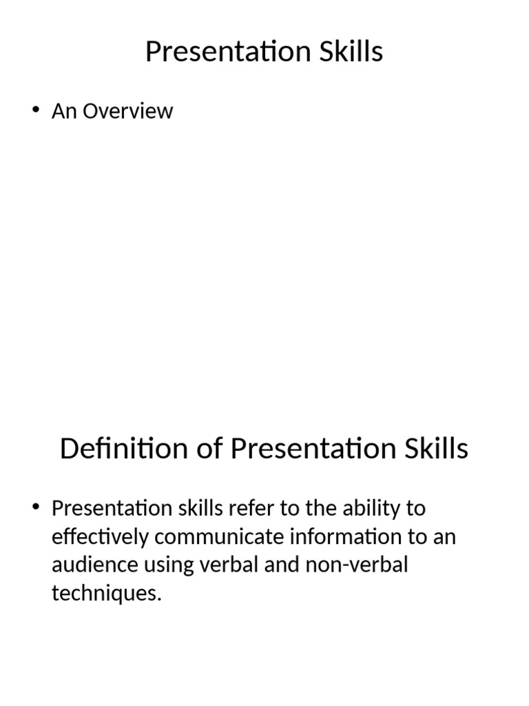 Presentation Skills | PDF