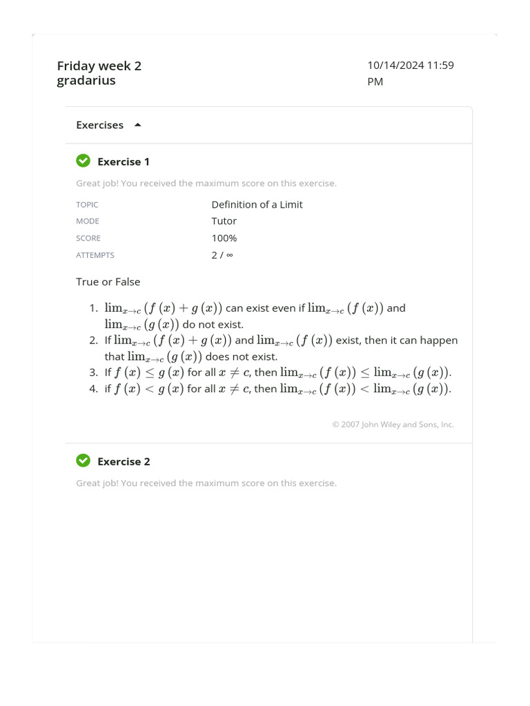 Assignment Friday Week 2 Gradarius | PDF | Mathematics | Mathematical Analysis