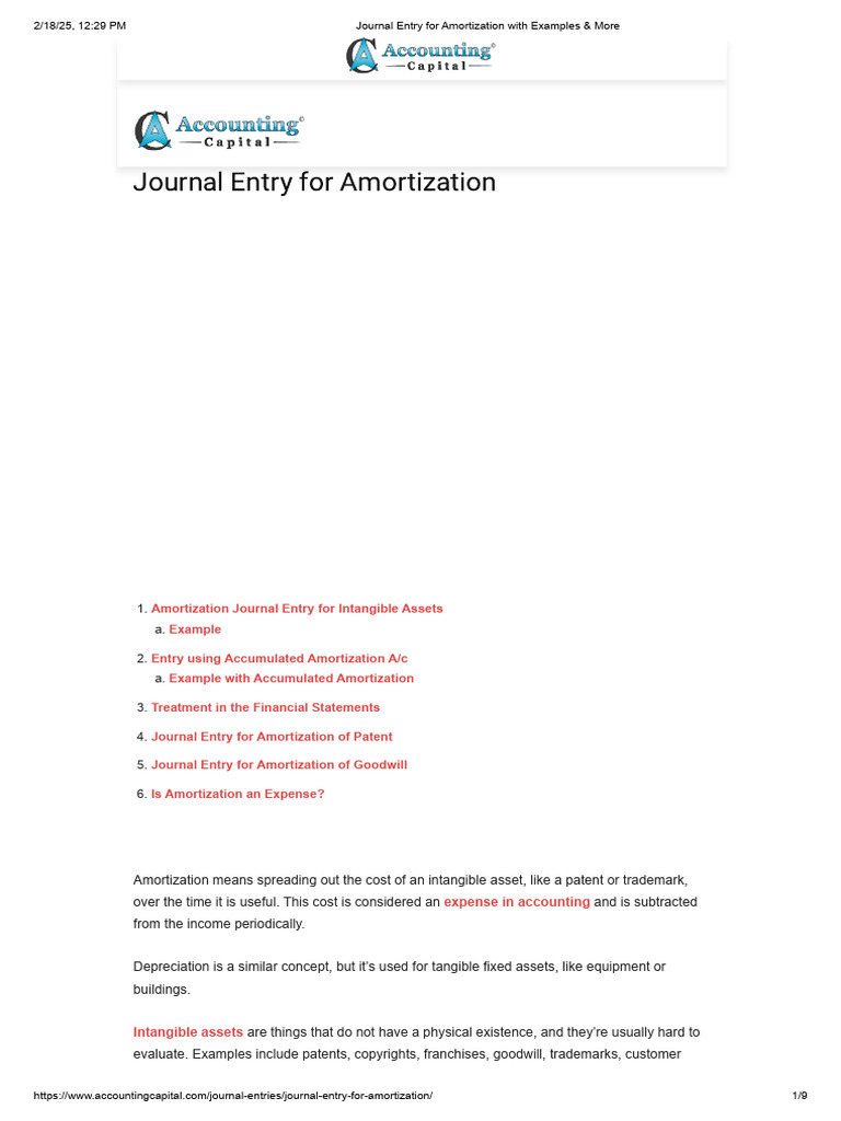 Journal Entry For Amortization With Examples & More | PDF | Book Value ...