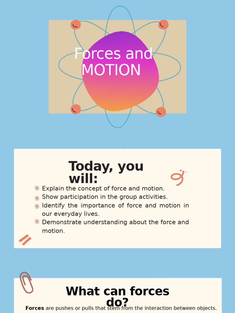 Forces and Changes in Motion Education Presentation in Hand Drawn ...