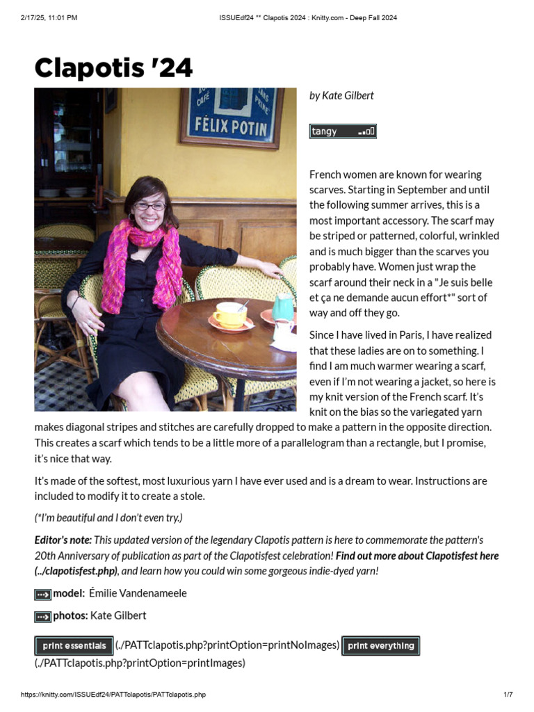 ISSUEdf24 - Clapotis 2024 - Knitty - Com - Deep Fall 2024 | PDF ...
