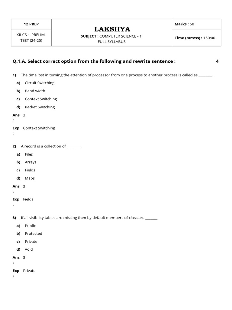Computer Science XII Full Syllabus Guide | PDF | Computer Programming ...