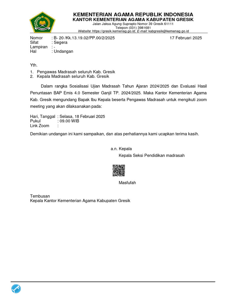 TTe Undangan Sosialisasi Pos UM Dan Update BAP Emis | PDF