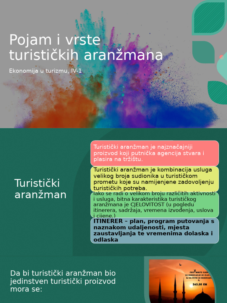 Pojam I Vrste Turističkih Aranžmana | PDF