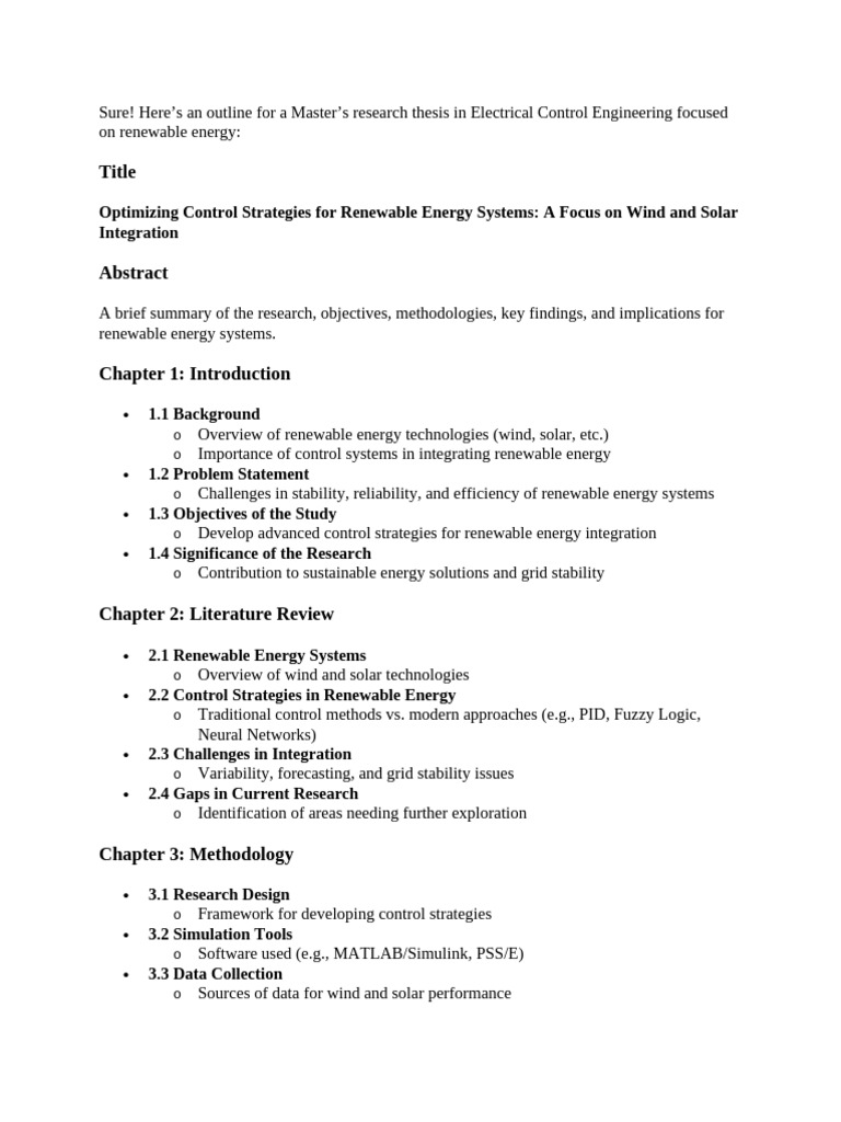 Optimizing Control Strategies For Renewable Energy Systems - A Focus On ...