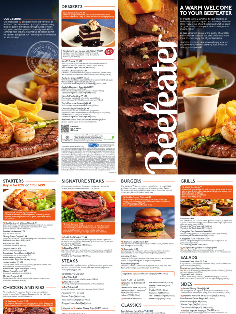 Beefeater Main Menu Band3 | PDF | Hamburgers | Steak