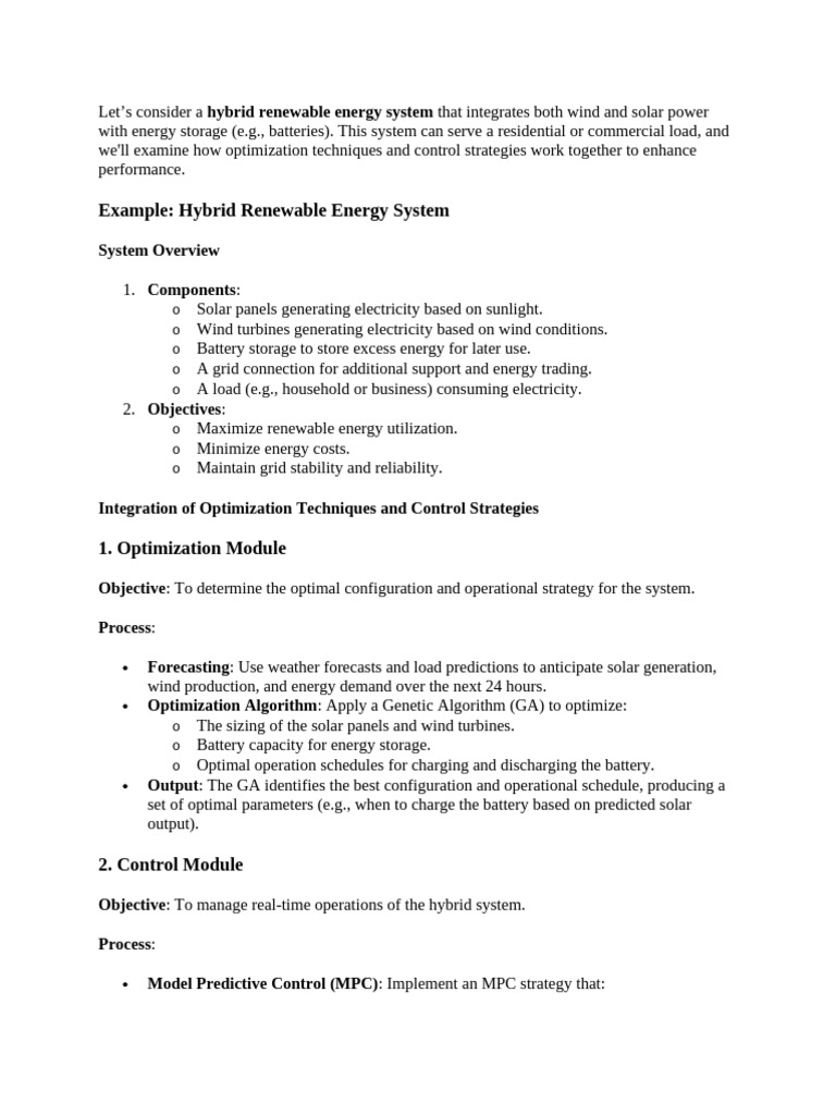 Optimization and Control Strategies | PDF | Wind Power | Solar Power