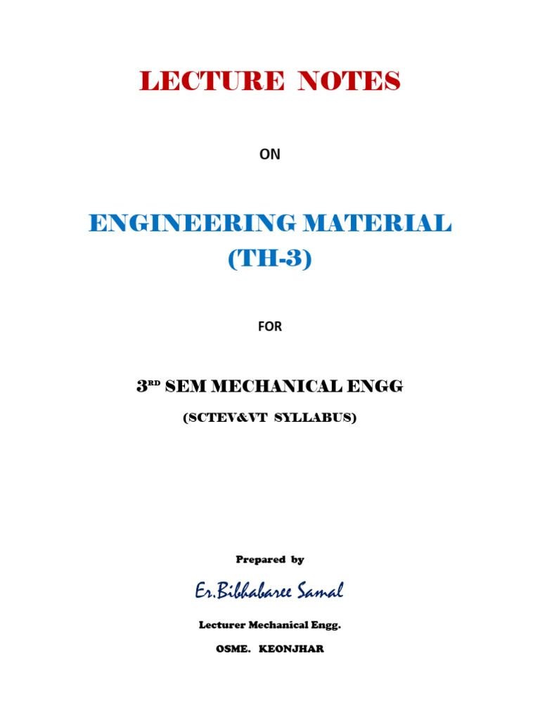 3rd Sem Engineering Materials Notes | PDF | Steel | Heat Treating