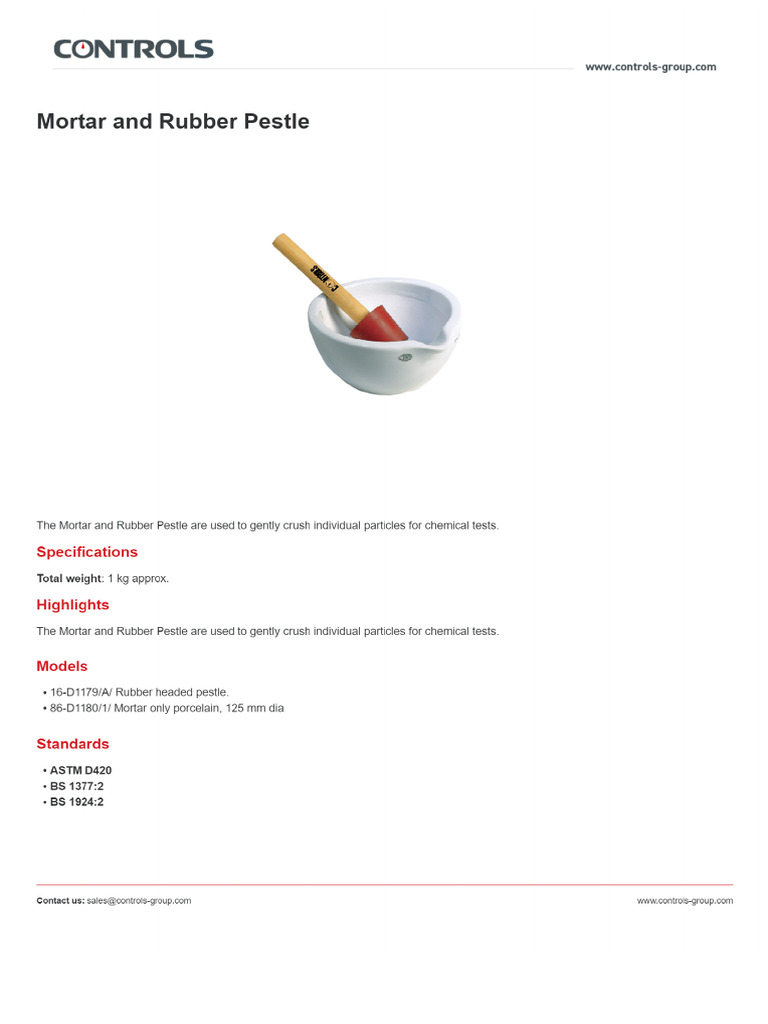 Mortar and Rubber Pestle | PDF