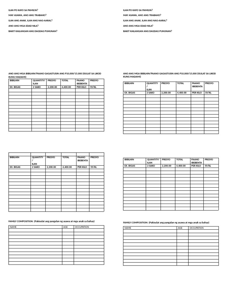 QUESTIONAIRE 2 | PDF