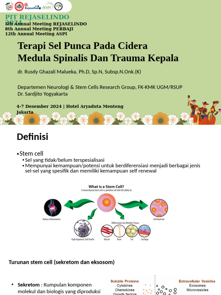 DR Rusdy Terapi Sel Punca Pada Cidera Medula Spinalis Workshop ...