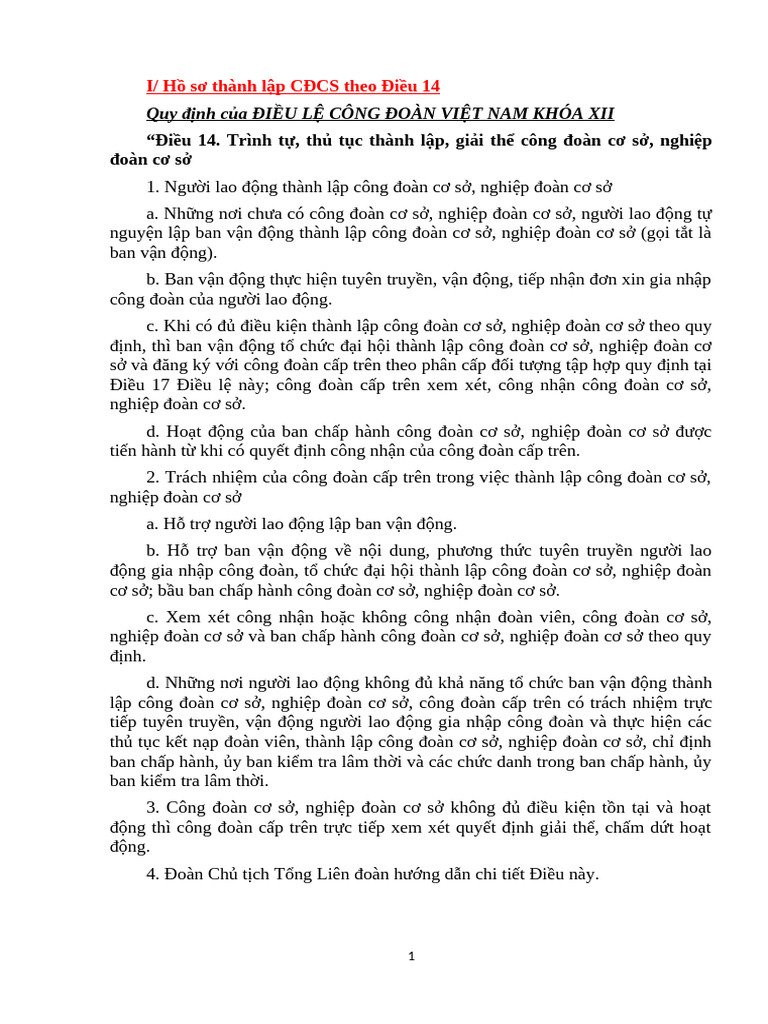 1. MAU THANH LAP CONG DOAN | PDF