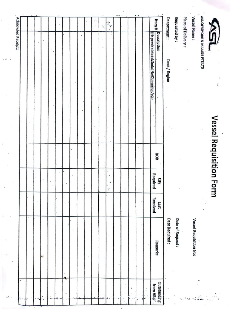 Vessel VRF Form | PDF