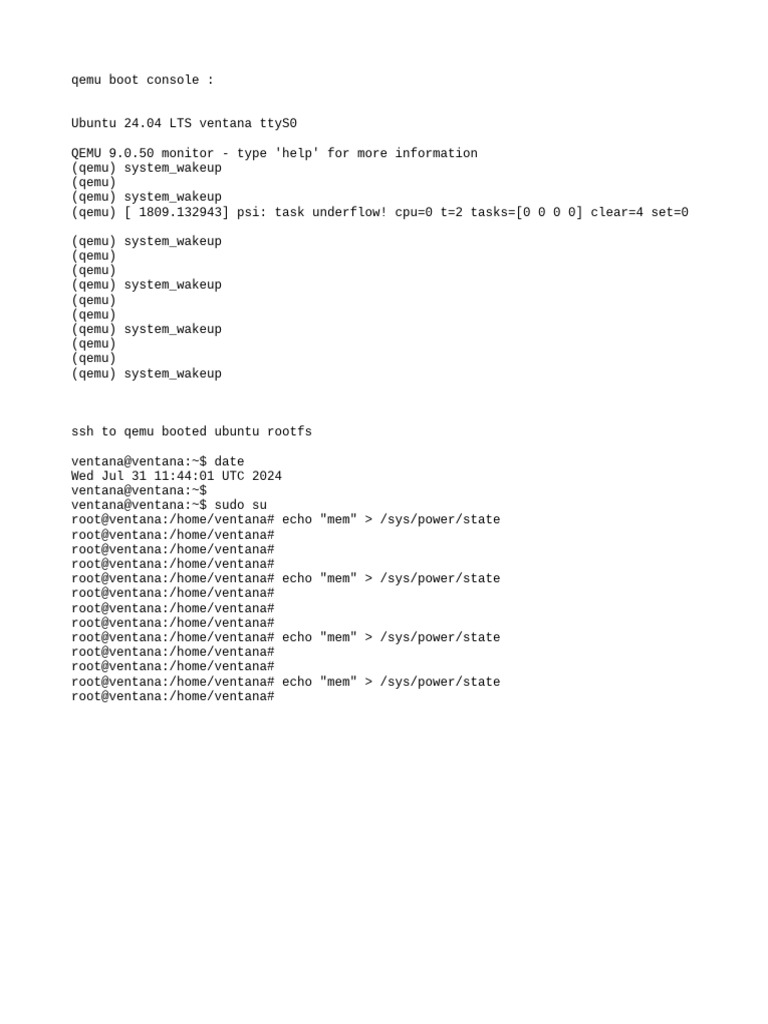 QEMU Ubuntu 24.04 Boot Console Guide | PDF