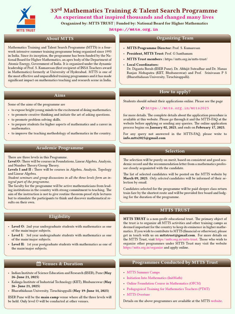 MTTS 2025: Mathematics Training Program | PDF | Mathematics | Algebra