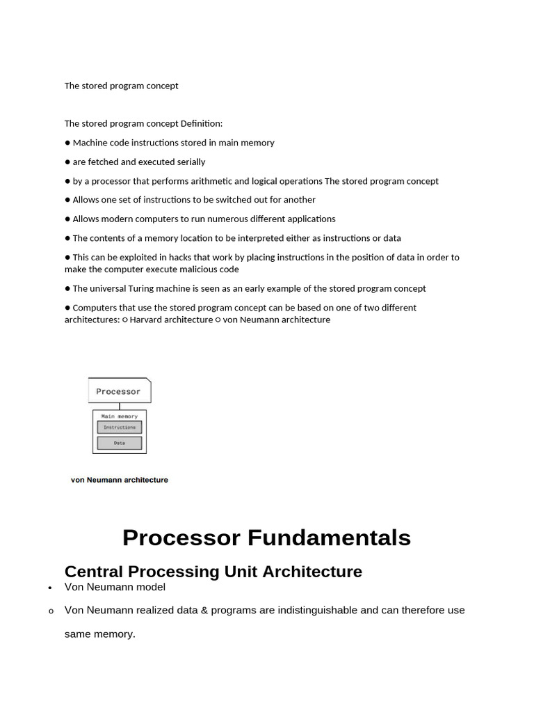 The Stored Program Concept | PDF | Central Processing Unit | Assembly Language