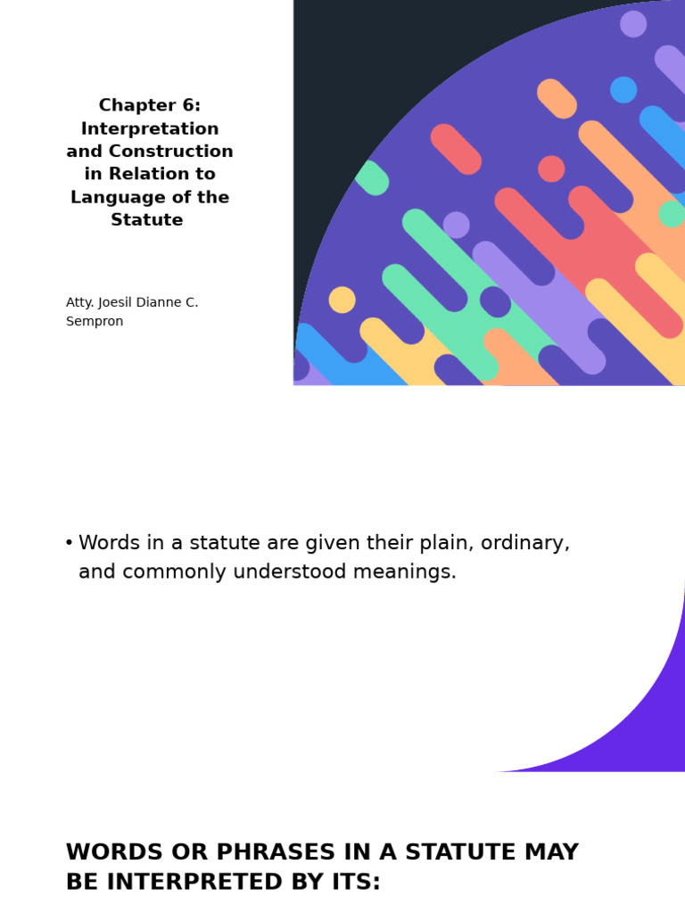 Chapter 6 Interpretation and Construction in Relation To Language of ...