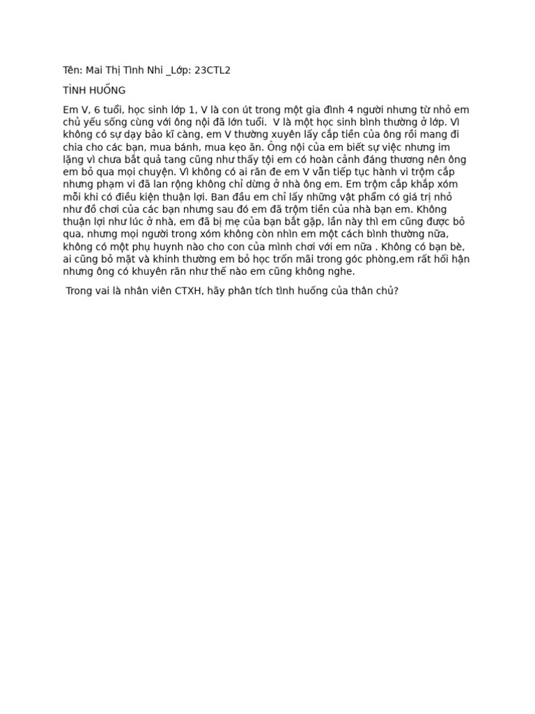 TÌNH HUỐNG ctxh | PDF