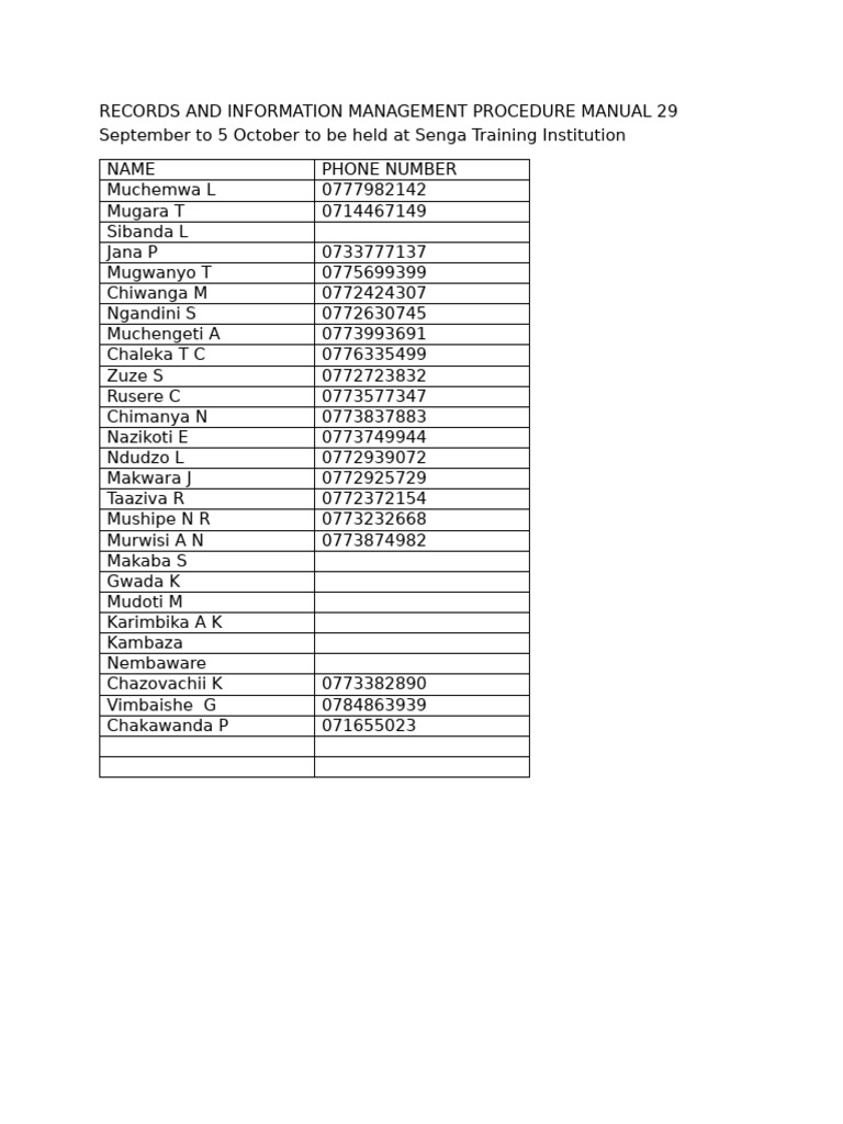 Records Manual Senga | PDF