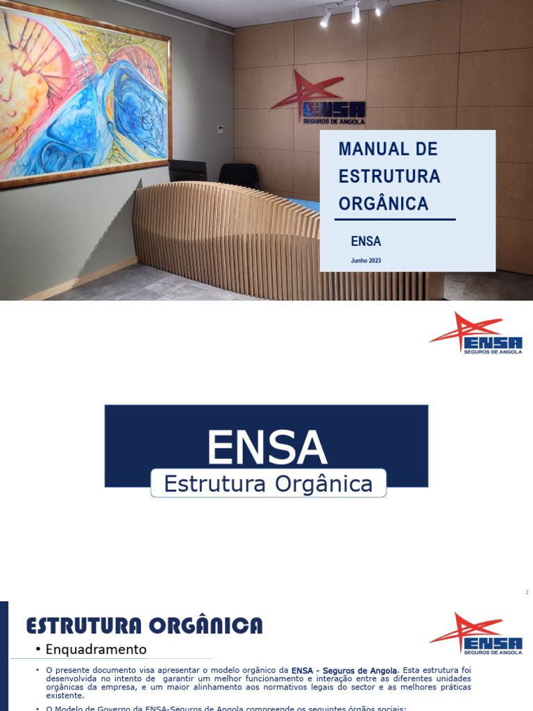 ENSA - Estrutura Orgânica - Manual de Estrutura Orgânica ENSA-2023 - v04 - 20230808 (002) 1 ...