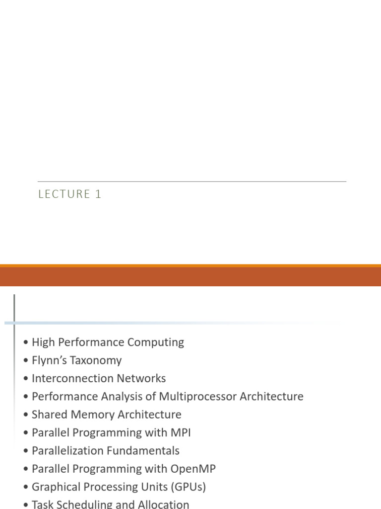 01 - Lecture Intro To HPC | PDF | Parallel Computing | Supercomputer