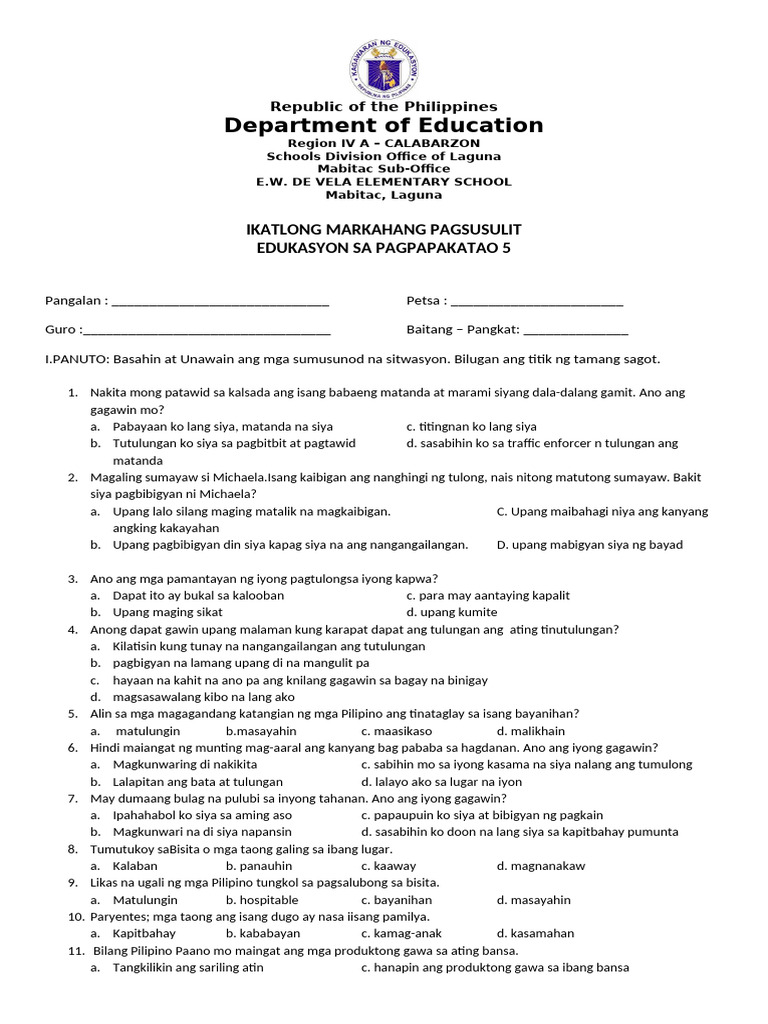 PT - Esp 5 - Q3 | PDF
