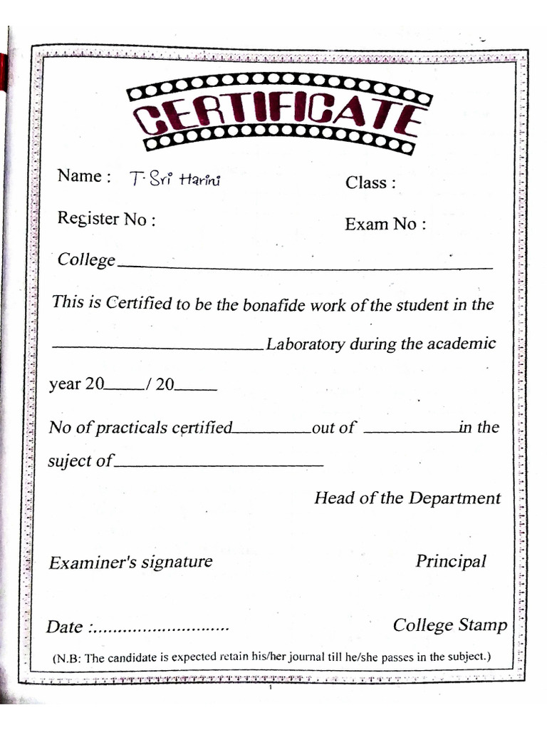 Record? Certificate | PDF