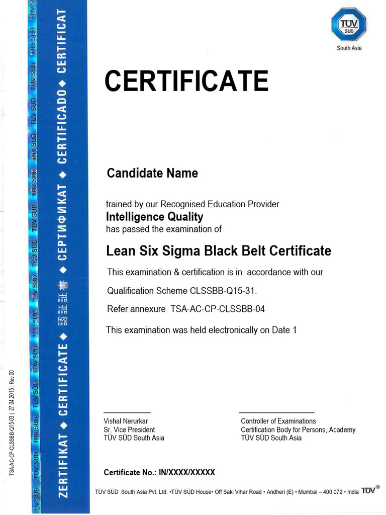 BB TUVSUD Sample Certificate | PDF