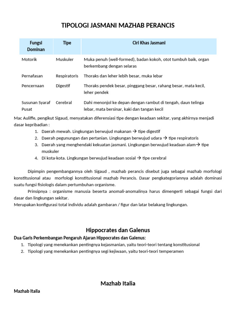 Materi Tipologi Jasmani | PDF