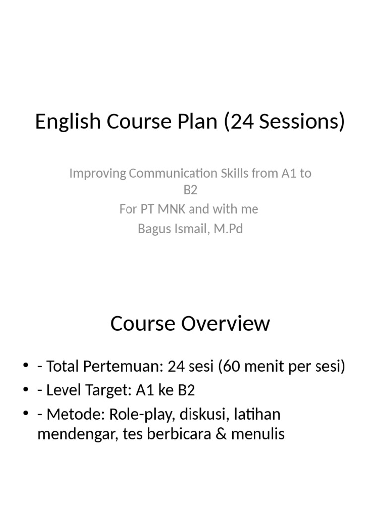 English Course Plan PT MNK | PDF