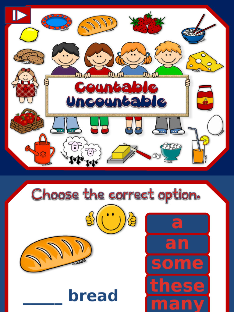 Countable and Uncountable Nouns Fun Activities Games Games 22002 | PDF