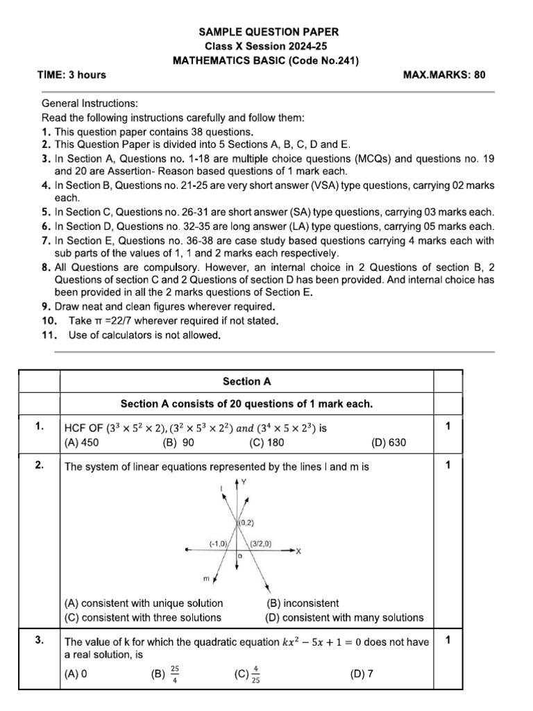 Sample Paper 2025 | PDF