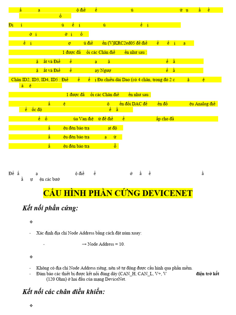 Hãy cấu hình mạng Devicenet trên bộ điều khiển | PDF