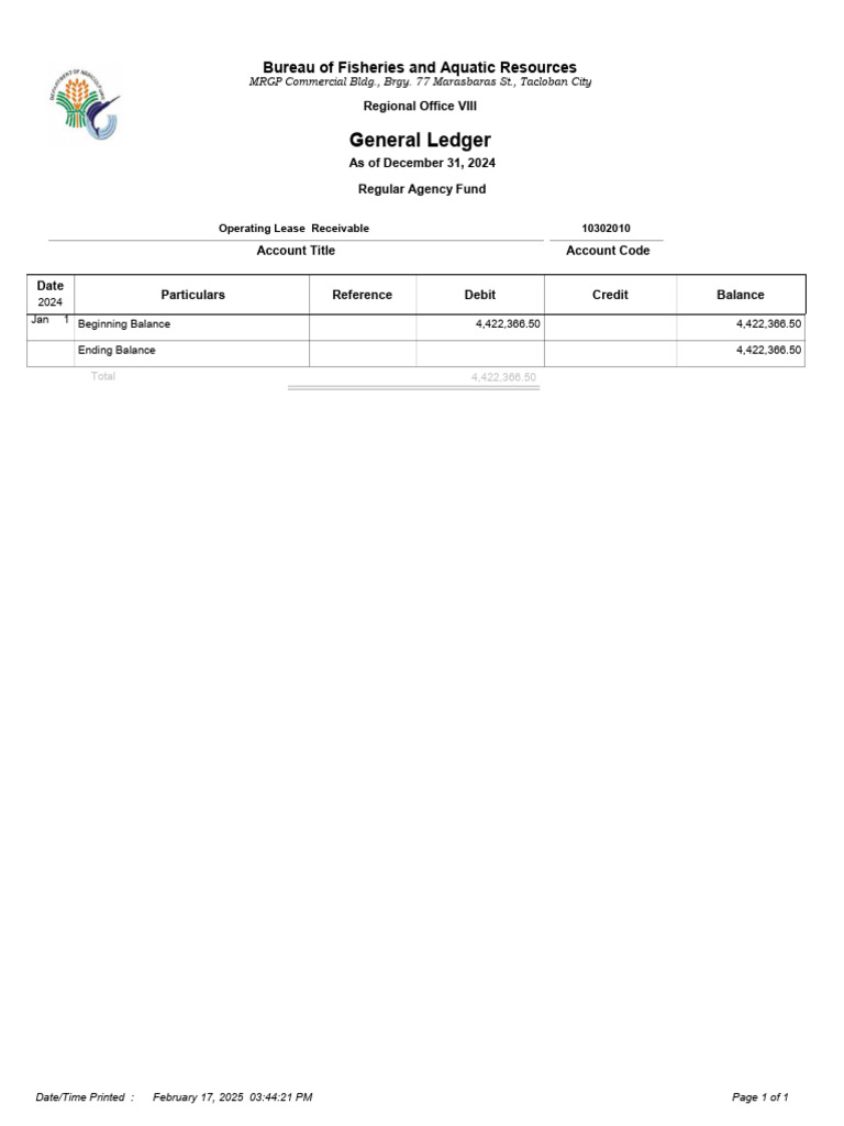 2024 GL Operating Lease Receivable | PDF