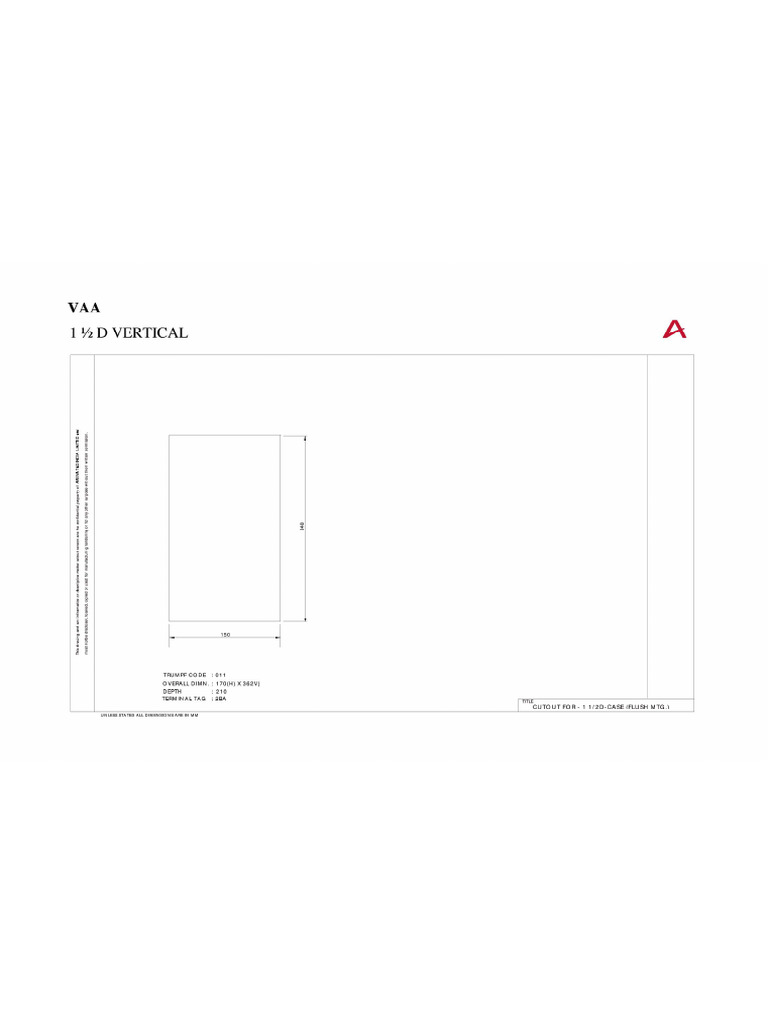 VAA Cutout Size | PDF