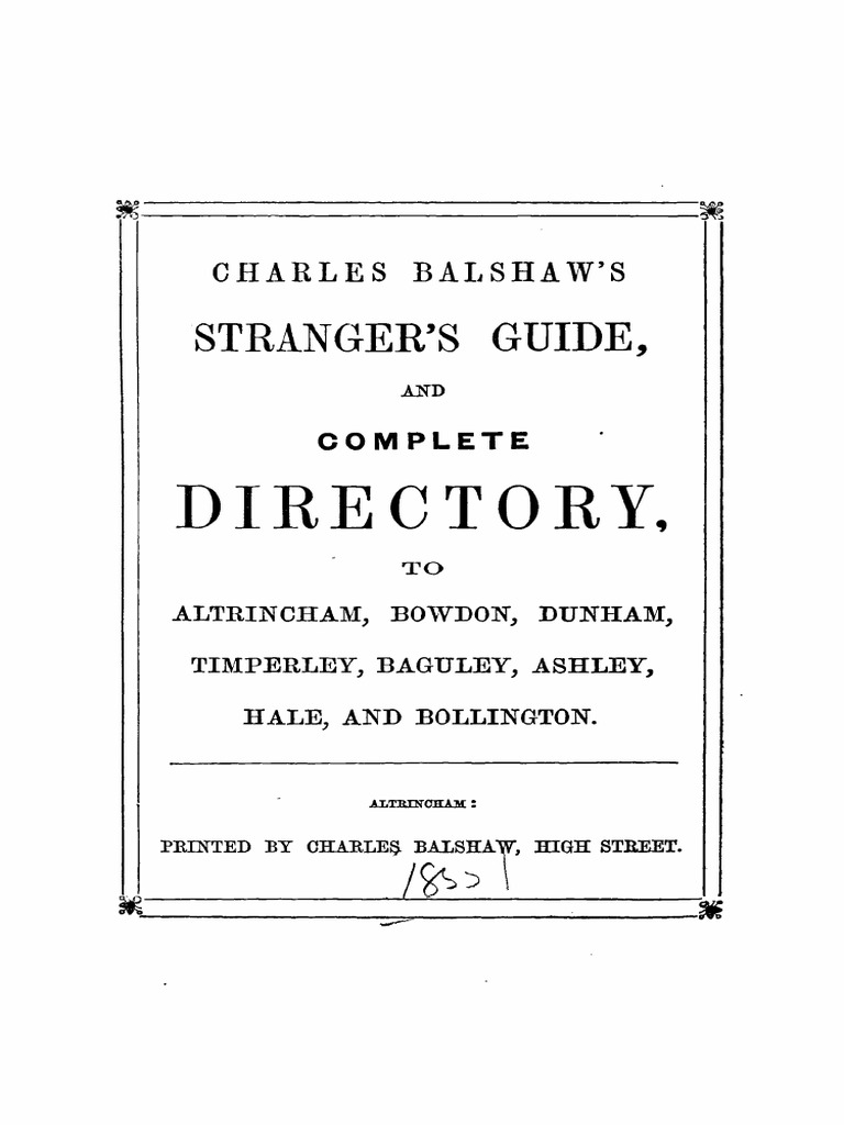 Balshaw's Strangers Guide to Altrincham | PDF