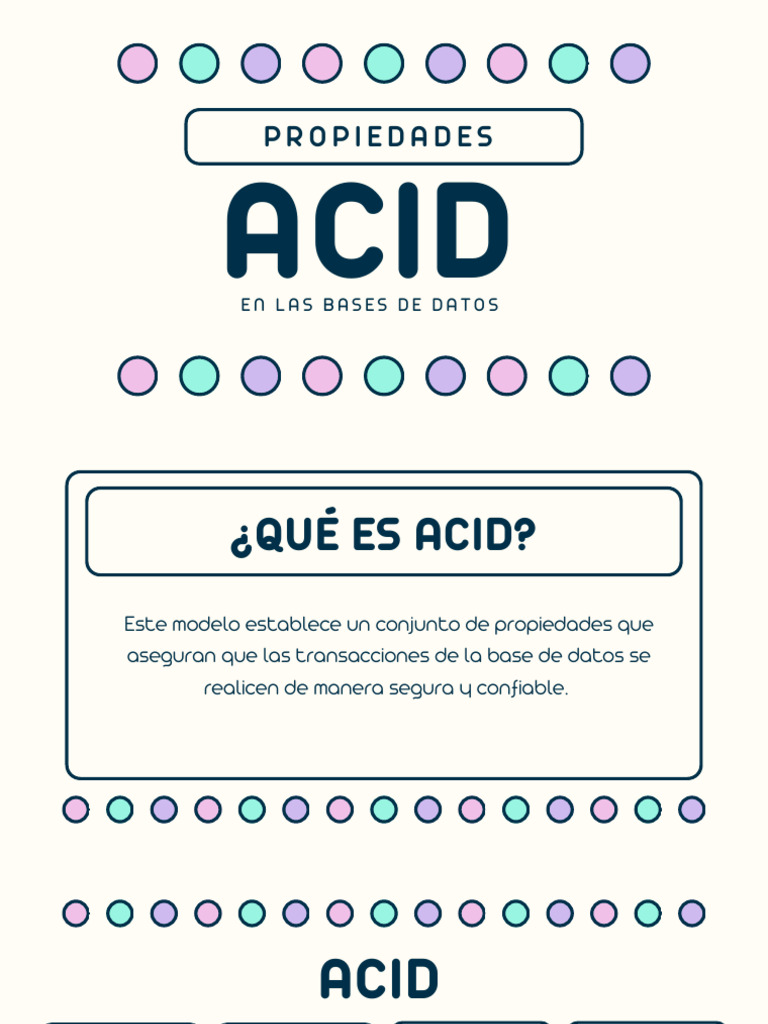 Propiedades Acid | PDF | Ácido | Bases de datos
