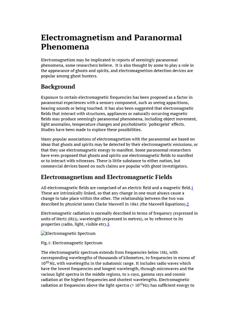 Electromagnetism and Paranormal Phenomena-879 | PDF | Electromagnetic ...