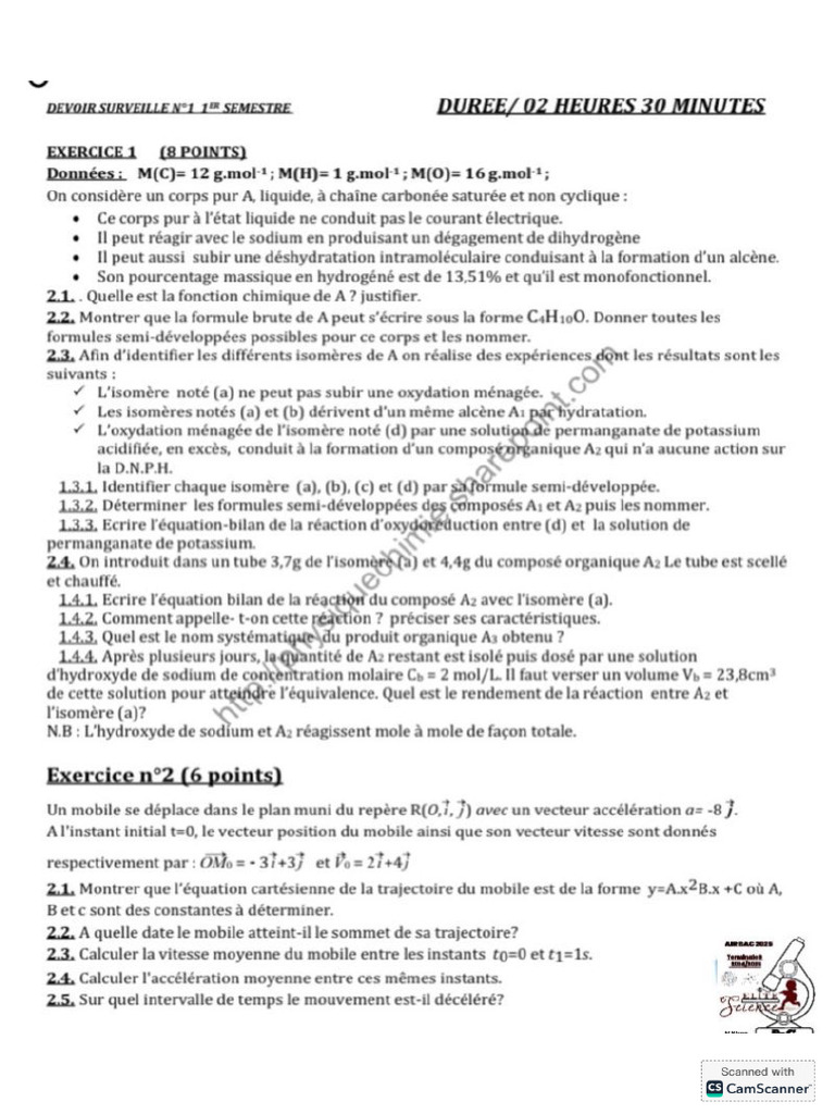 DÉFI N2 DEVOIR N1 PC TS | PDF