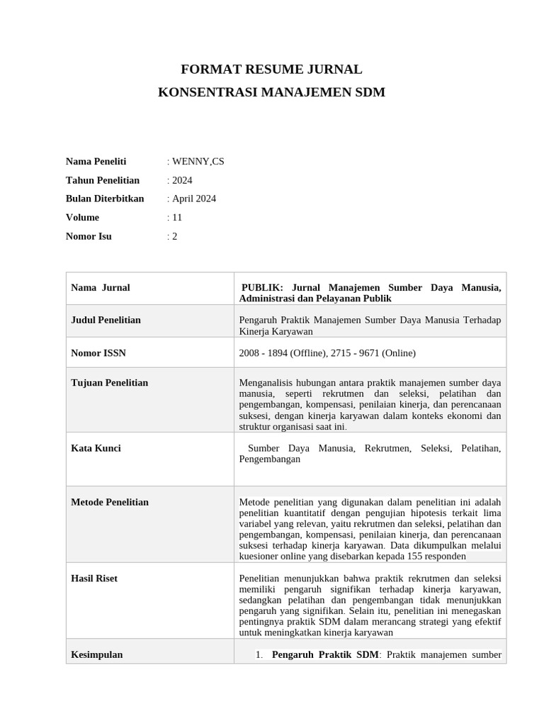 Format Resume Jurnal | PDF