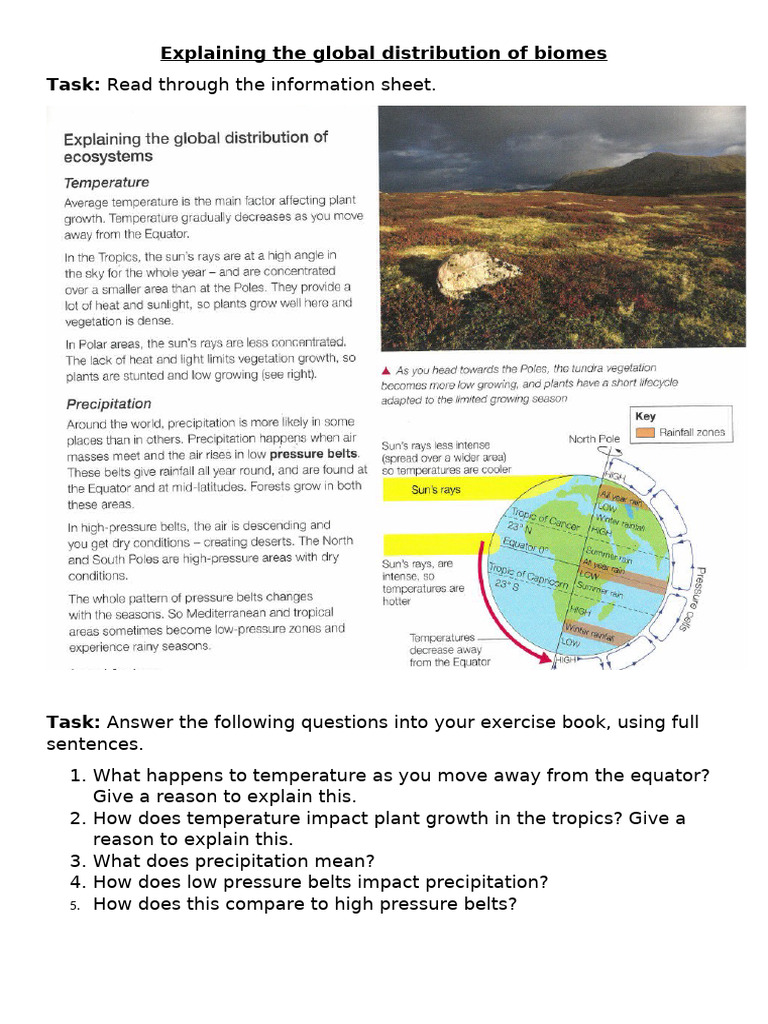 Explaining the Global Distribution of Biomes | PDF